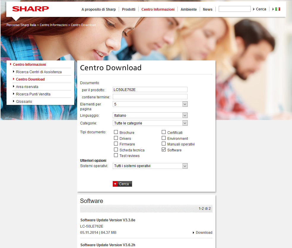 Aggiornare il software firmware della TV Sharp tramite supporto USB ...